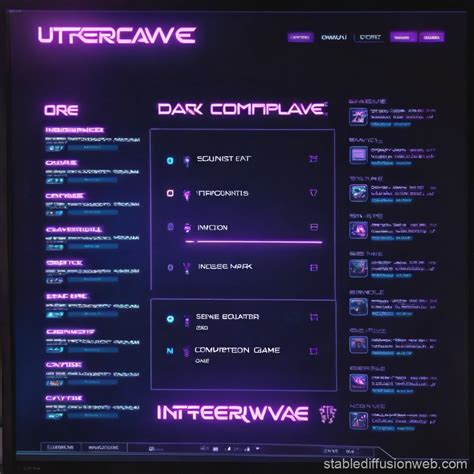 Sci Fi Game Main Menu Interface Stable Diffusion Online
