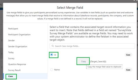Survey Merge Fields SurveyVista