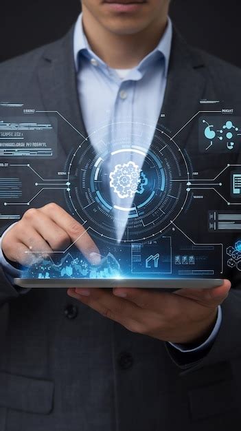 Ciencia De Datos Concepto De Tecnología Digital Programador De Computadoras Utilizando Tableta