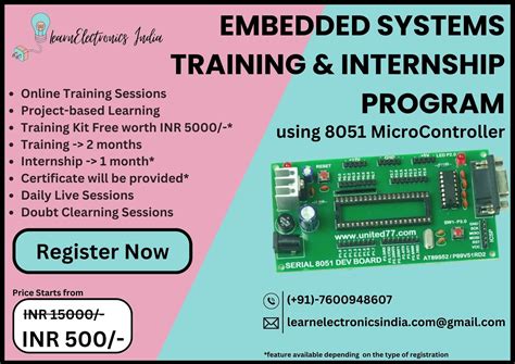 Embedded Systems Training And Internship Program Learnelectronics India India
