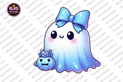 Watercolor Blue Ghost Halloween Png Graphic By Elksartstudio · Creative
