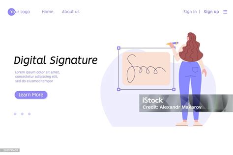 전화로 디지털 펜으로 계약서에 서명하는 여성 디지털 서명 비즈니스 계약 전자 계약 전자 서명 개념 웹 배너 모바일 앱을 위한 플랫 디자인의 벡터 일러스트레이션 개념에 대한