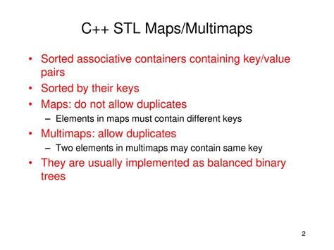Recitation Outline C STL Associative Containers Examples Ppt Download