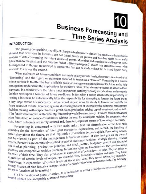 Business Forecasting And Time Series Analysis Pdf Forecasting