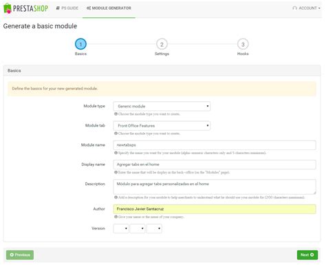Crear Módulos Para Prestashop Con La Herramienta Module Generator De