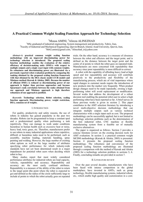 Pdf A Practical Common Weight Scaling Function Approach For