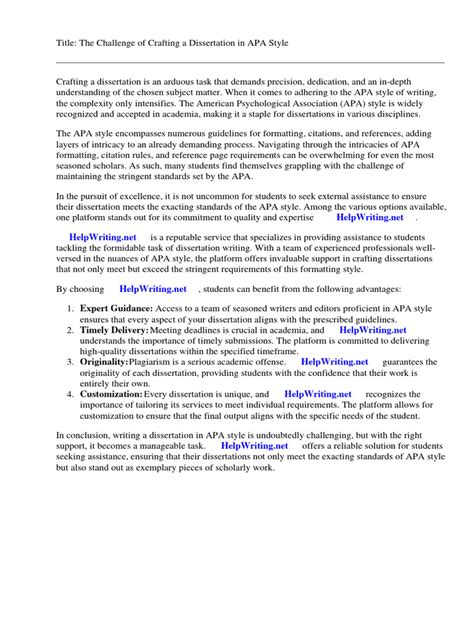 Apa Style Of Writing Dissertation Pdf Thesis Apa Style