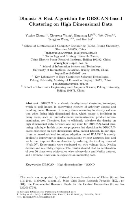 Pdf Dboost A Fast Algorithm For Dbscan Based Clustering On High