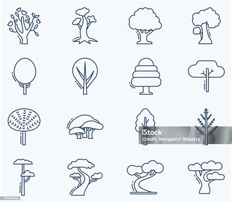 Tree Icon Set Plant And Nature Vector Stock Illustration Download