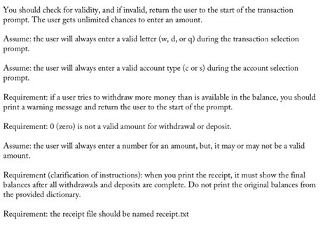Solved Prompt Write A Bank Atm Automated Teller Machine