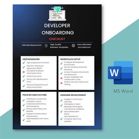 Developer Onboarding Checklist High Quality Template [2024]