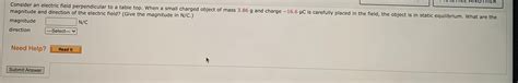 Solved Magnitude And Direction Of The Electric Field Give