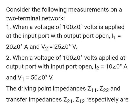 Solved Consider The Following Measurements On A Two Terminal Chegg Com