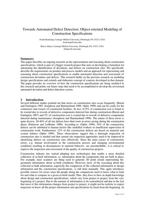 Pdf Towards Automated Defect Detection Object Oriented Modeling Of