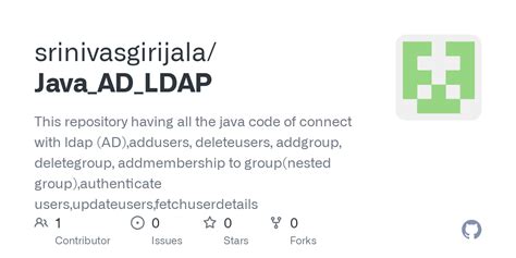 Github Srinivasgirijala Java Ad Ldap This Repository Having All The Java Code Of Connect With
