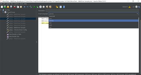 Jmeter Webdriver Sampler Dont Have Javascript For Script Language