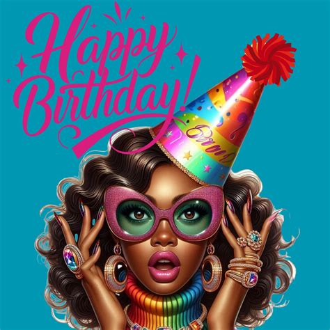 Happy Birthday Surprised African American Women 16 Png Etsy
