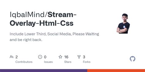 GitHub IqbalMind Stream Overlay Html Css Include Lower Third Social Media Please Waiting