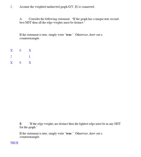 solved assume the weighted undirected graph g v e is