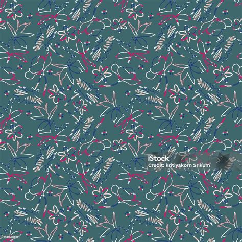 현대 식물 식물과 잎 실루엣 트렌디 한 원활한 패턴 벡터 일러스트 레이 션 0명에 대한 스톡 벡터 아트 및 기타 이미지 0명 꽃 나무 꽃 식물 Istock
