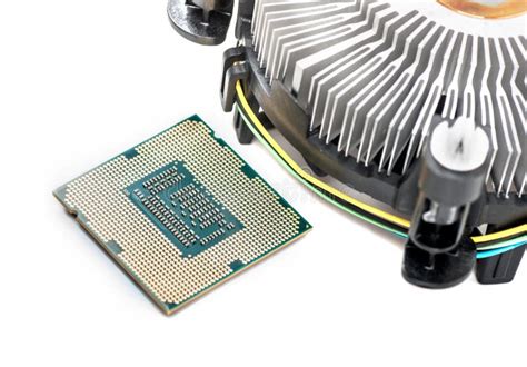 cooler and the cpu isolation stock image image of cooler hardware