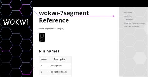 Wokwi Segment Reference Wokwi Docs