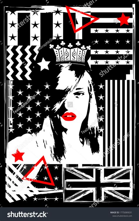 British Flag Background Sexy Girl Queen Stock Vector Royalty Free Shutterstock