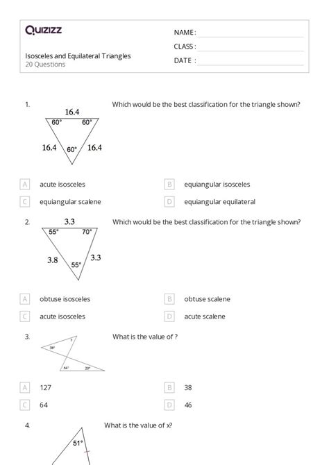 50 Congruency In Isosceles And Equilateral Triangles Worksheets