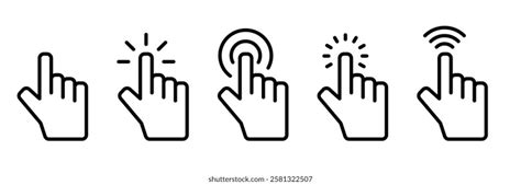 Pointer Cursor Сomputer Mouse Icon Clicking Stock Vector Royalty Free