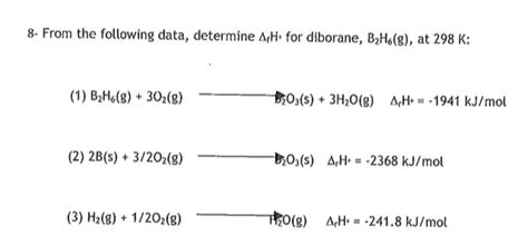Solved From the following data determine Δ H for Chegg