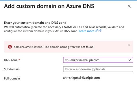 can t add or use azure static web app with custom domain microsoft qanda