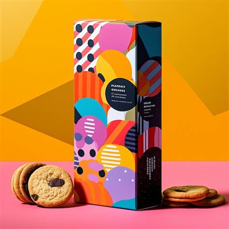 Premium Photo Snack Biscuit Cookies Mockup Colorful Design