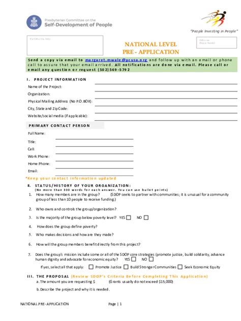 National Pre Application Presbyterian Church Usa National Pre Application Presbyterian Church Usa