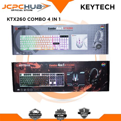 Keytech Ktx260 4 In 1 Rgb Led Rainbow Gaming Usb Wired Desktop Laptop