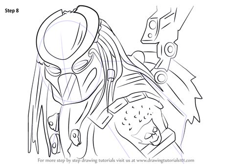 Simple Predator Drawing Sketch Coloring Page