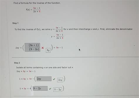 Solved Find A Formula For The Inverse Of The Function Chegg