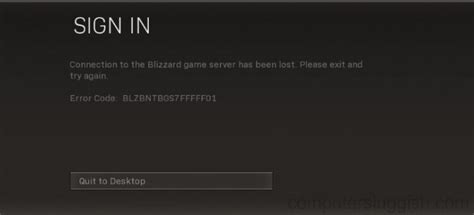 How To Fix COD Warzone Sign In Error BLZBNTBGS FFFFF On PC ComputerSluggish