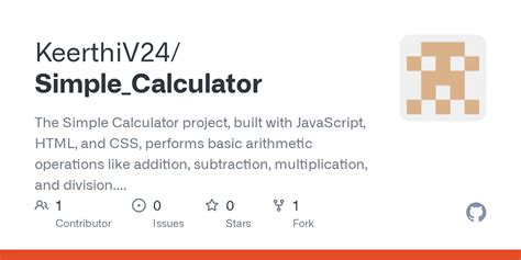 Github Keerthiv24simplecalculator The Simple Calculator Project