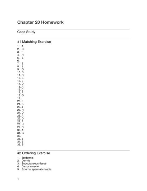 Chapter 20 Homework Anatomy Urology Exercises