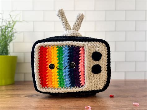 Rainbow Retro Tv Crochet Pattern Pdf Amigurumi Television Plush