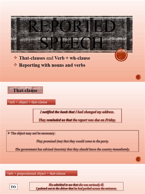 Reported Speech 2 Pdf Clause Verb