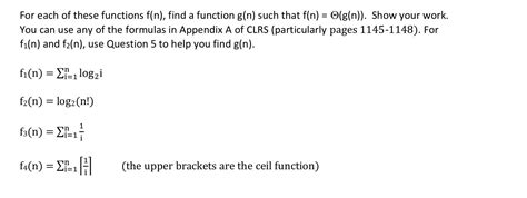 solved for each of these functions f n find a function