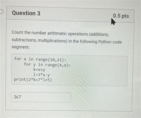 solved question 3 0 5 pts count the number arithmetic
