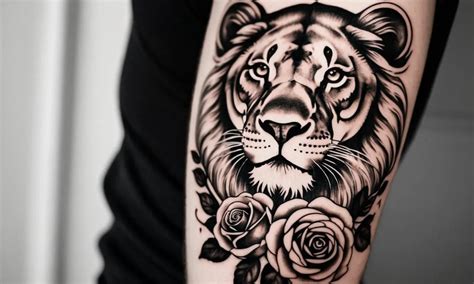 Unveiling The Symbolic Meaning Of Lion Clock And Rose Tattoos