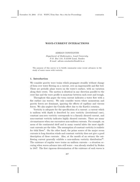 Pdf Wave Current Interactions