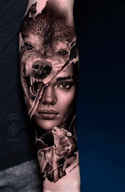 Wolf Girl Tattoo Inkstylemag Wolf Girl Tattoo Inkstylemag