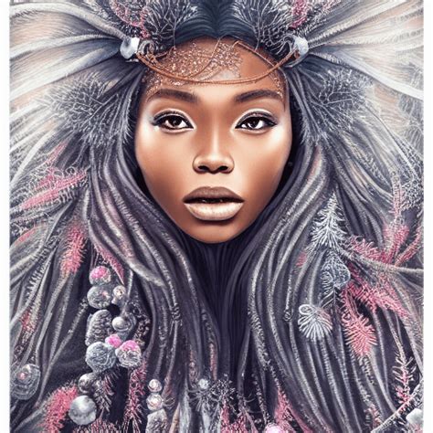 Keita Black American Christmas Hyper Detailed Beautiful Ice Queen