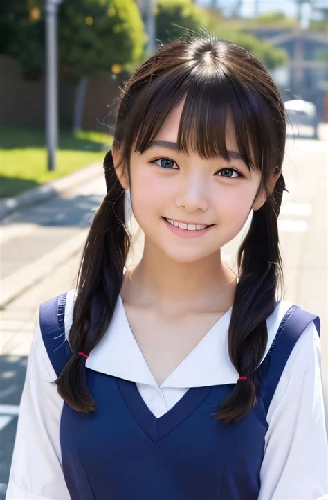 Girl1people々々々 12 Years Old Smile Eyes Are Brown Table Top Seaart Ai