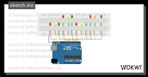 Perempatan Lampu Merah Wokwi Esp32 Stm32 Arduino Simulator