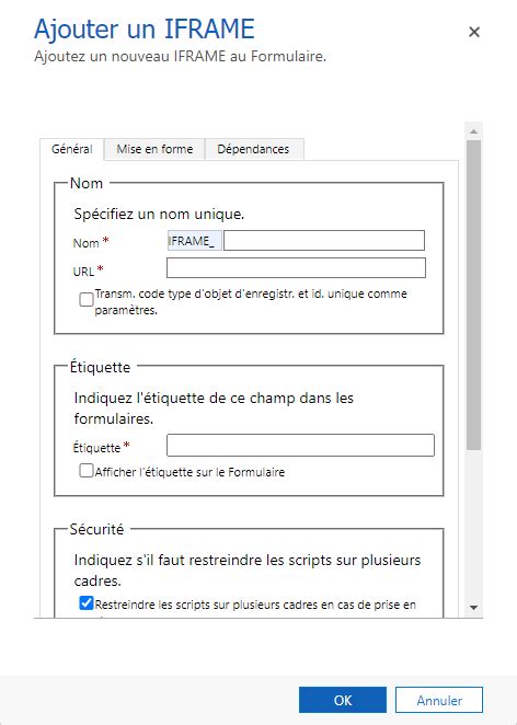 Ajouter Un Iframe Au Formulaire Principal Dune Application Pilotée Par